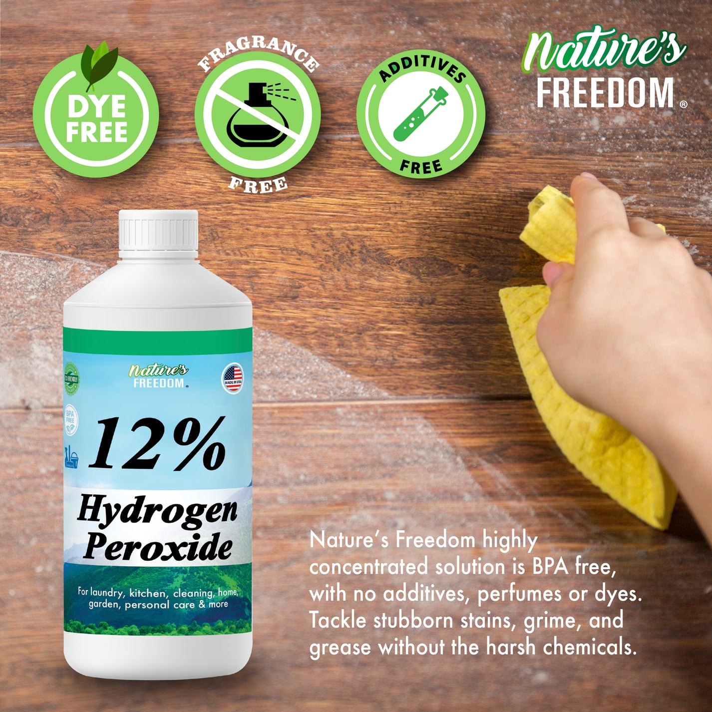 12% Hydrogen Peroxide Food Grade 1 Pint | Nature's Freedom – NaturesFreedom